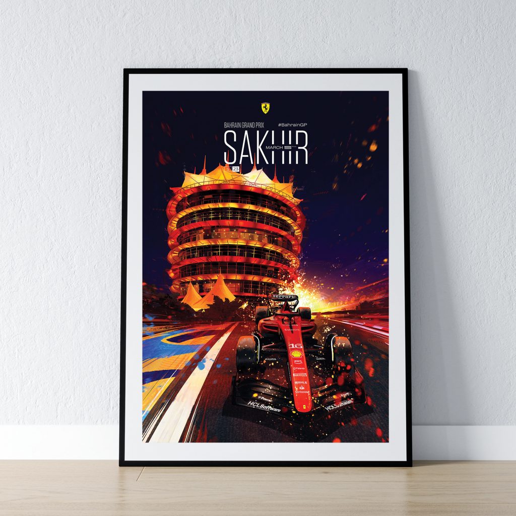 Bahrain 2023 Ferrari F1 Poster - Grand Prix Prints Bahrain 2023 Ferrari F1 Poster - Grand Prix Prints